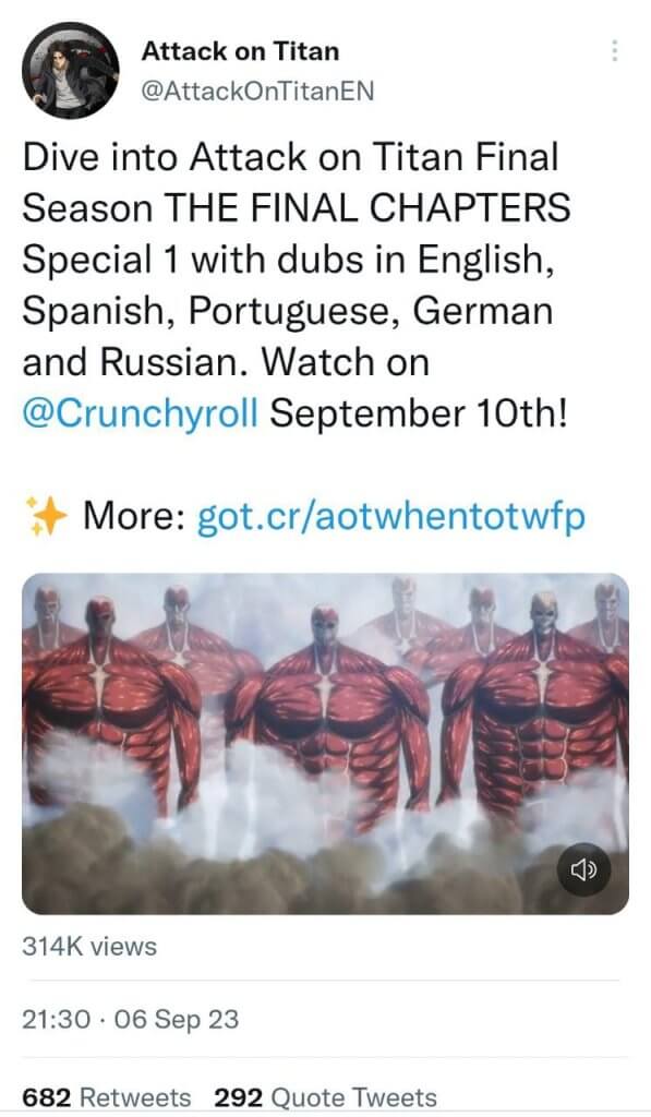 Attack on Titan The Final Chapters Special 1 Releasing on September 10 ...